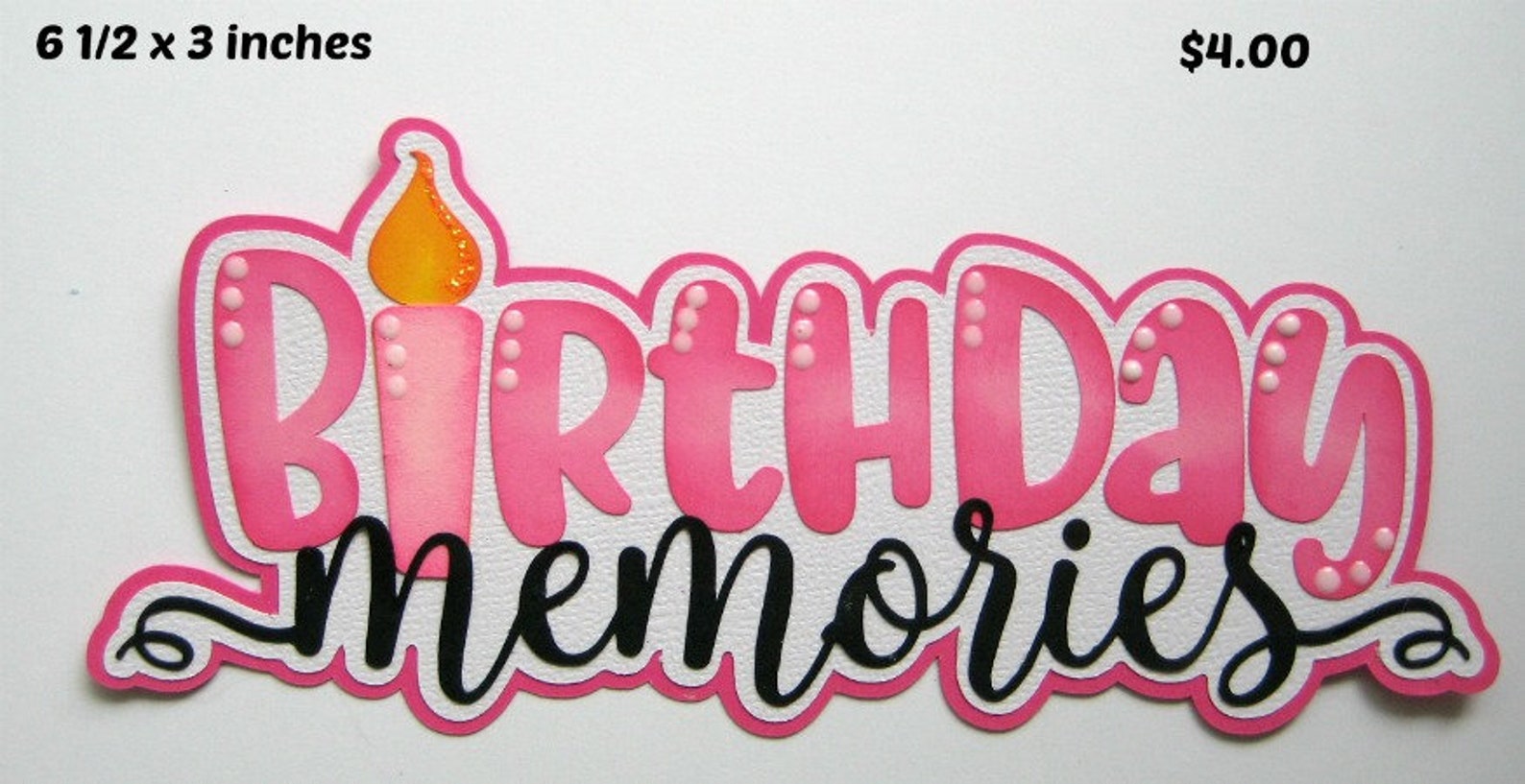 BIRTHDAY MEMORIES Title girl paper piecing for scrapbook | Etsy
