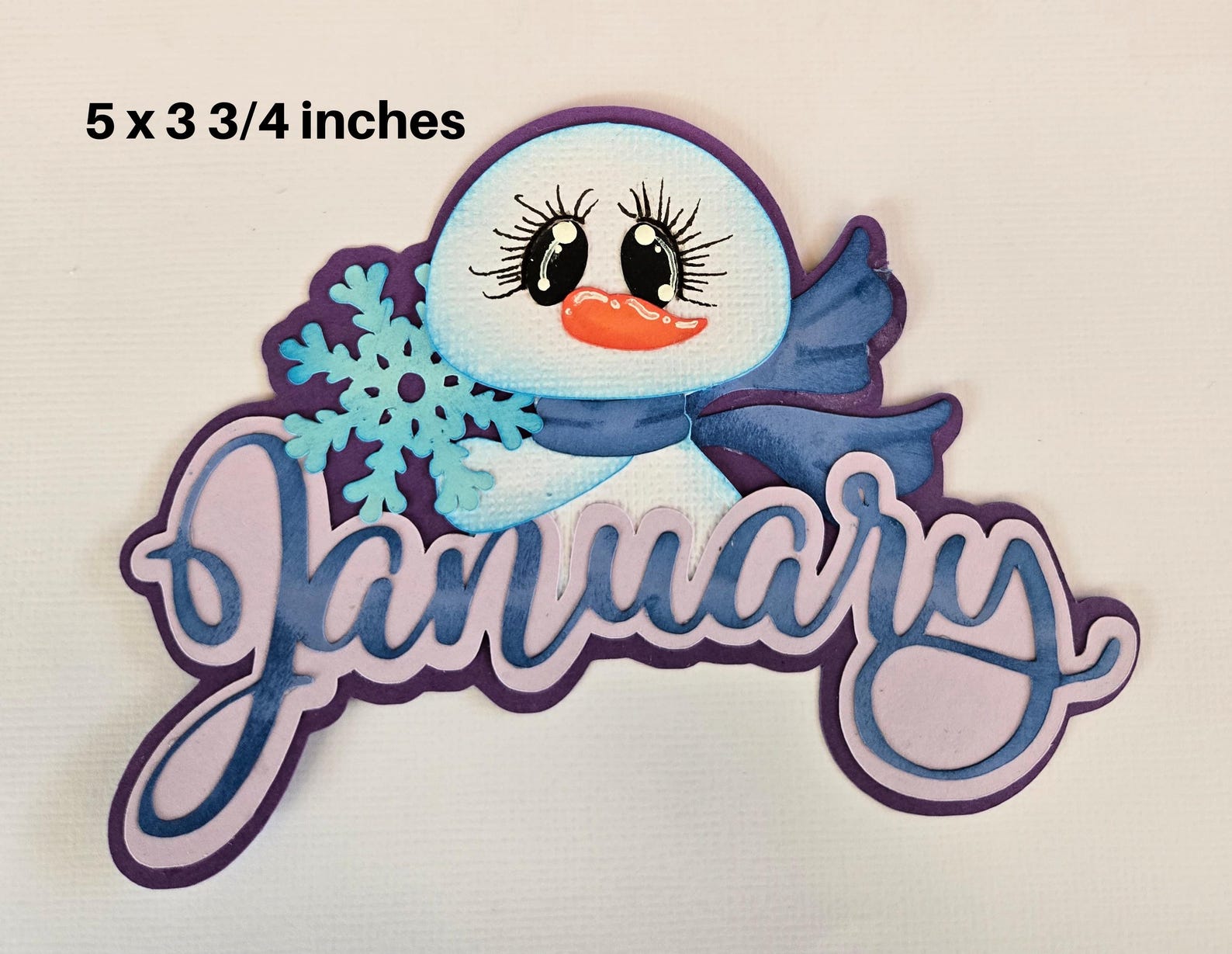 JANUARY MONTHY TITLE Paper Piecing Calendar Snowman 3D Diecut for ...