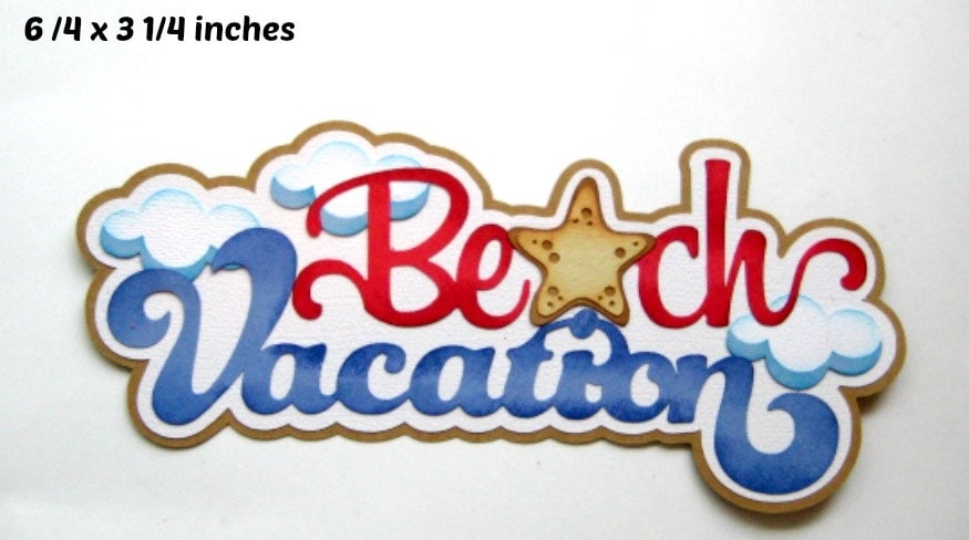 Beach Vacation Title Boy Girl Summer Premade Scrapbook Page Paper ...