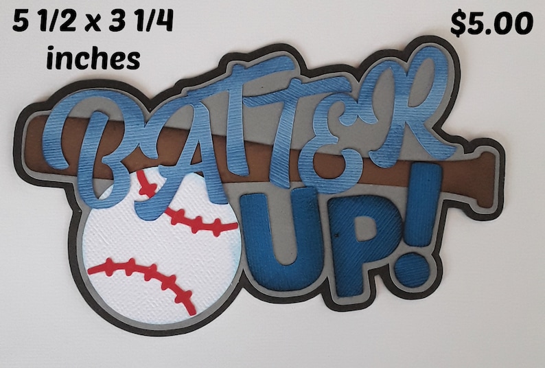 BATTER UP TITLE Sports Everyday Paper Piecing 3D Die Cut for Premade ...