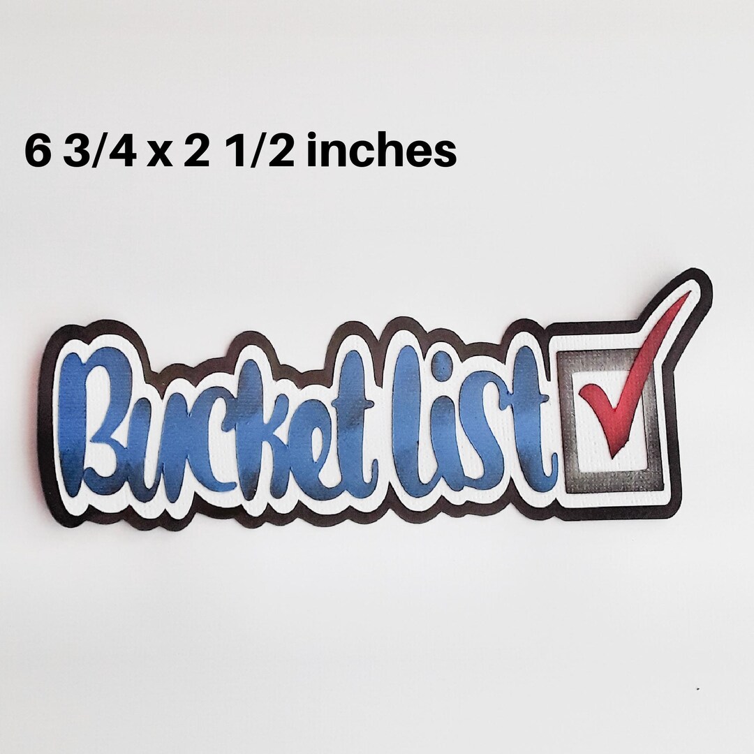 BUCKET LIST TITLE Paper Piecing 3D Die Cut for Premade Scrapbook Page ...