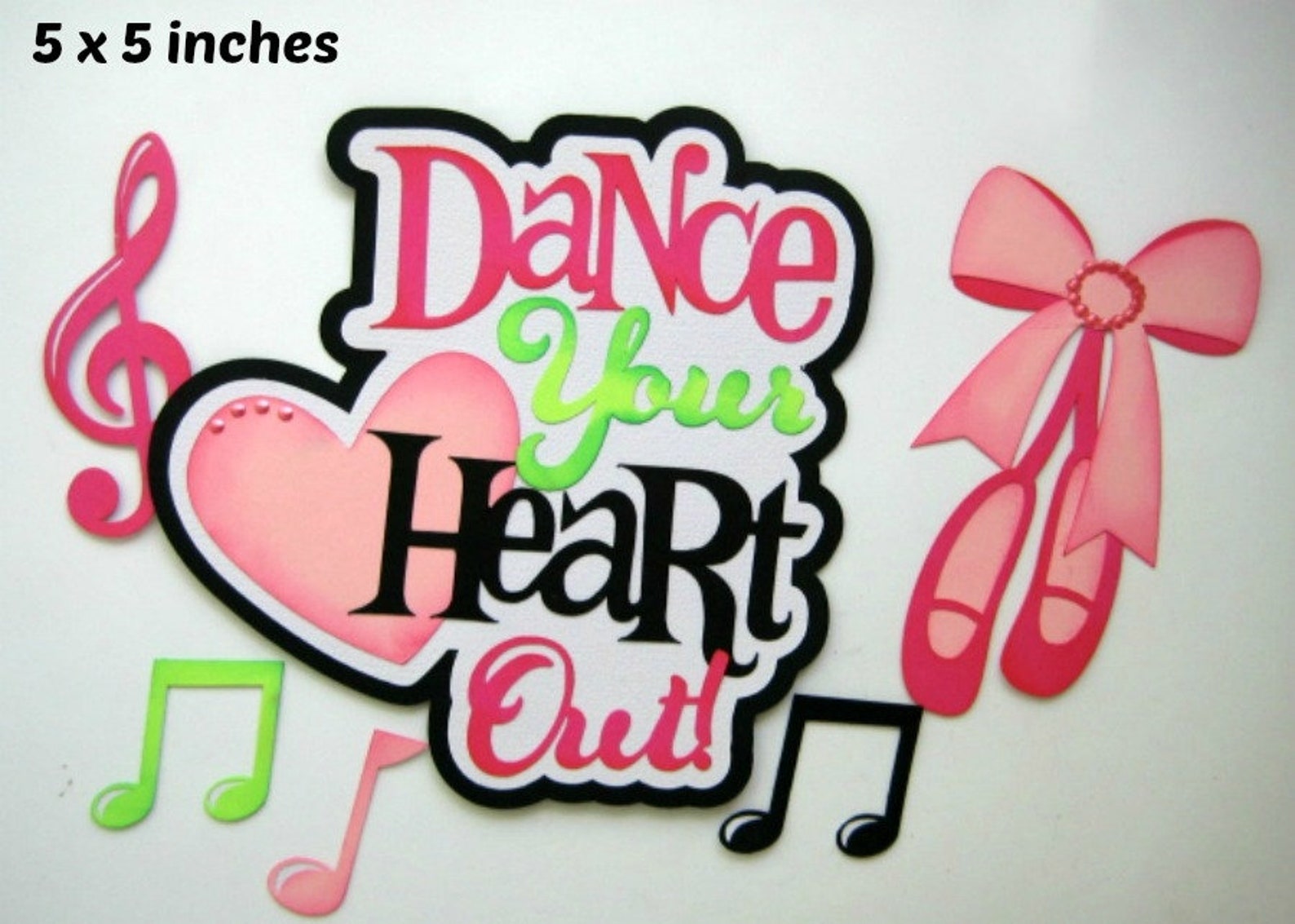 DANCE Your HEART OUT Title Girl Paper Piecing 3D Die Cut for Premade ...