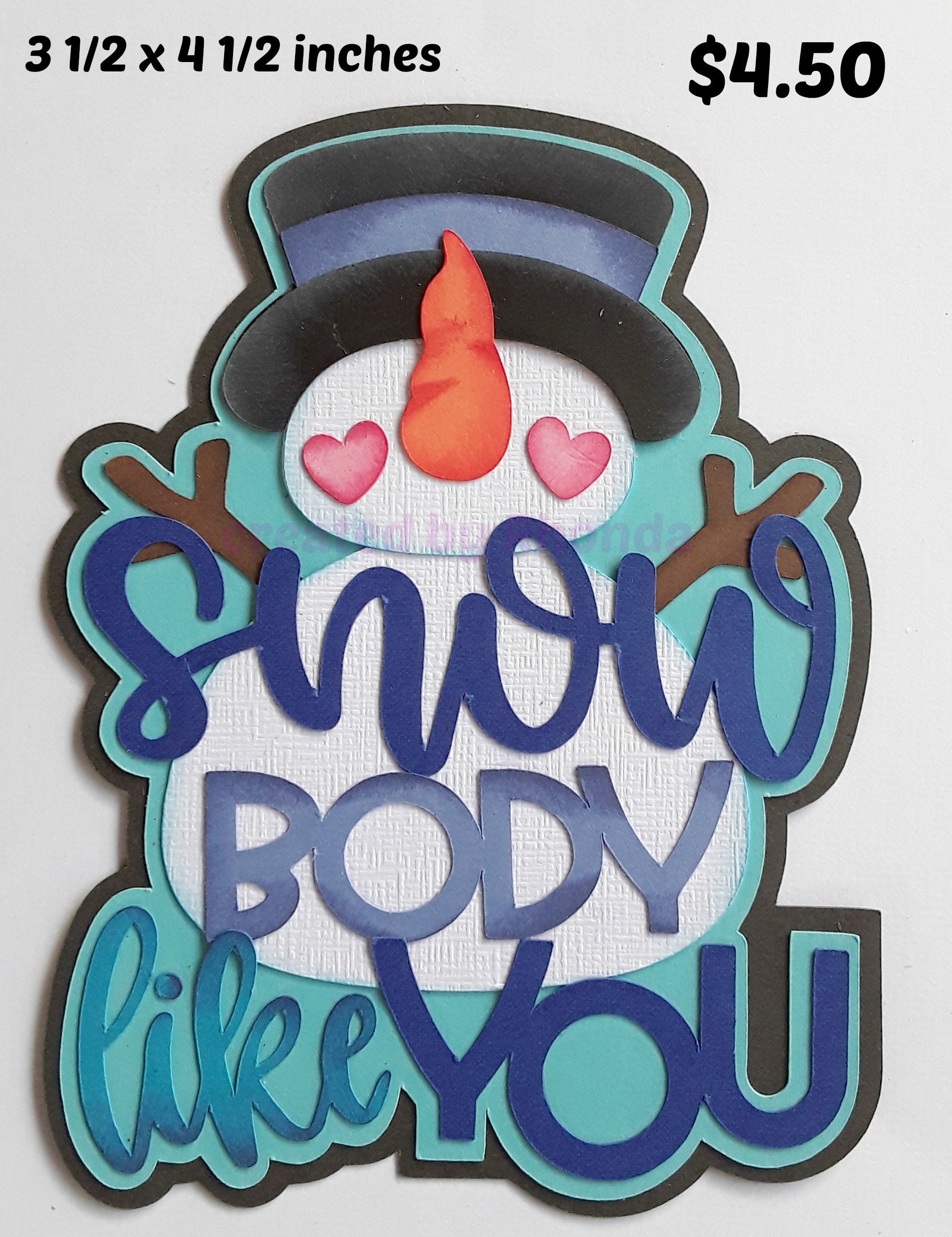 SNOWBODY LIKE YOU Title Winter boy girl paper piecing 3D | Etsy
