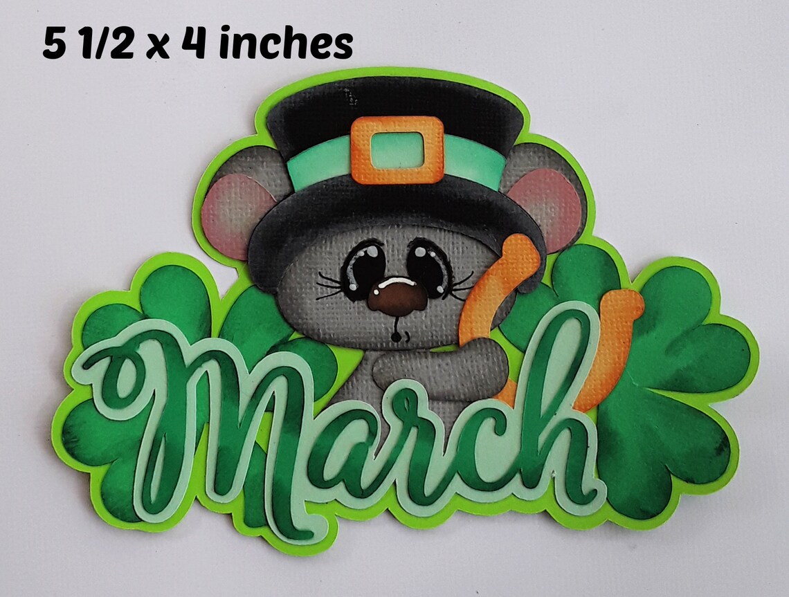 MARCH MONTH CALENDAR Title Paper Piecing 3D Die Cut for Premade ...