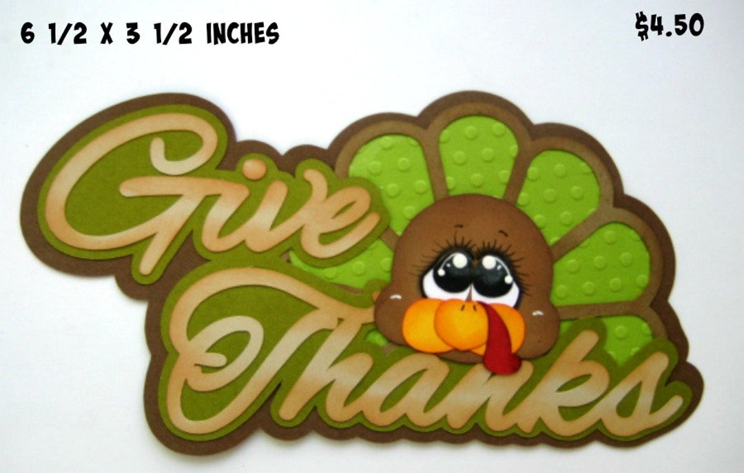 GIVE THANKS Title THANKSGIVING Fall Paper Piecing for Premade Scrapbook ...