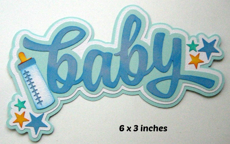 BABY BOY TITLE Title Paper Piecing 3D Die Cut for Premade Scrapbook ...