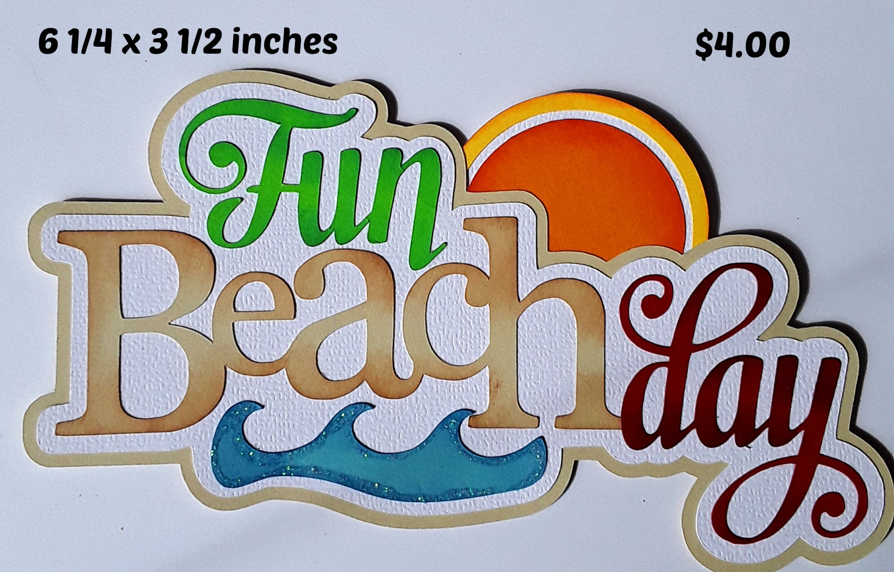FUN BEACH DAY title summer girl boy paper piecing 3D die | Etsy