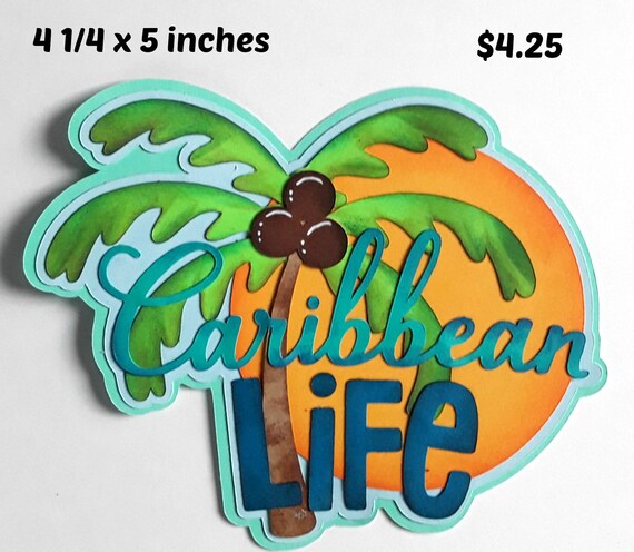 CARIBBEAN LIFE TITLE summer vacation paper piecing 3D die cut | Etsy
