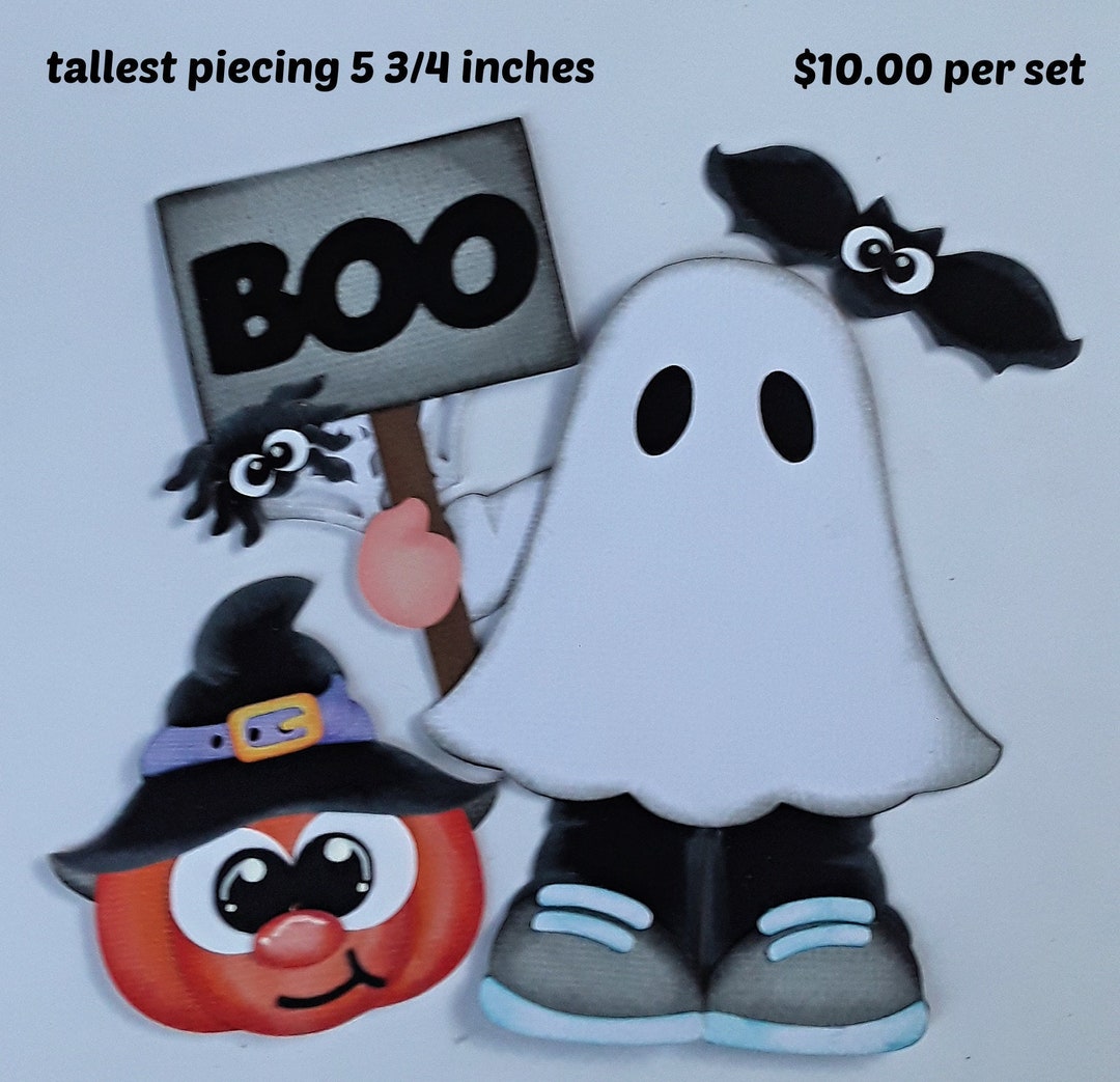 BOO GHOST KID Halloween 3D Die Cut Paper Piecing for Premade Scrapbook ...