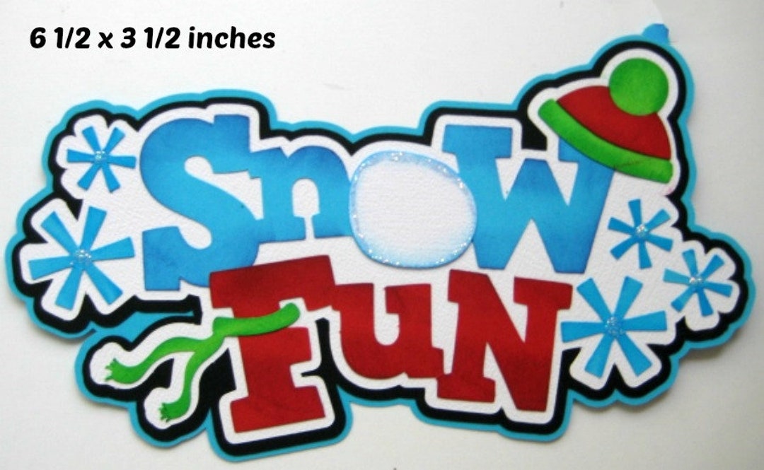 SNOW FUN TITLE Winter Boy Girl Play Paper Piecing 3D Diecut for Premade ...