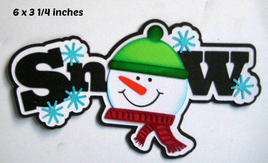 SNOW TITLE WINTER Girl Boy Family Paper Piecing 3D Die Cut for Premade ...