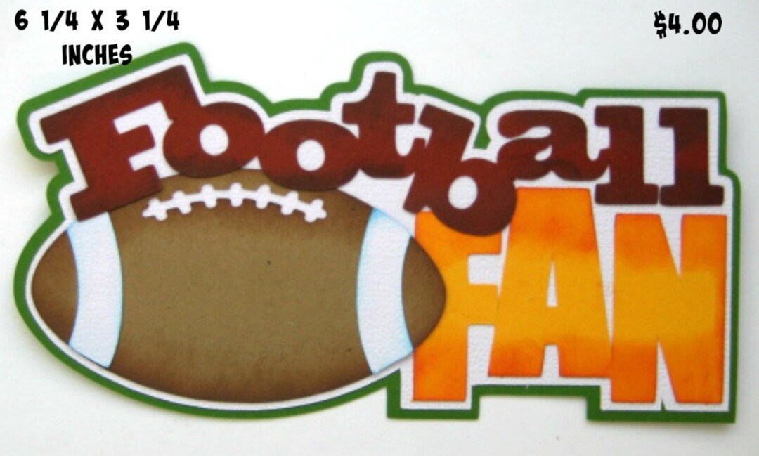FOOTBALL FAN Title SPORT Paper Piecing for Premade Scrapbook Page Die ...