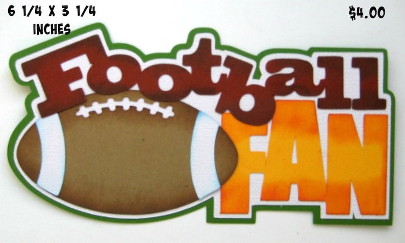 FOOTBALL FAN Title SPORT Paper Piecing for Premade Scrapbook - Etsy