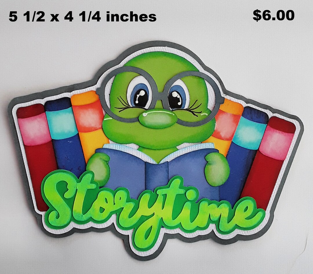 STORYTIME TITLE SCHOOL Boy Girl Paper Piecing Scrapbook Page Die Cut by ...
