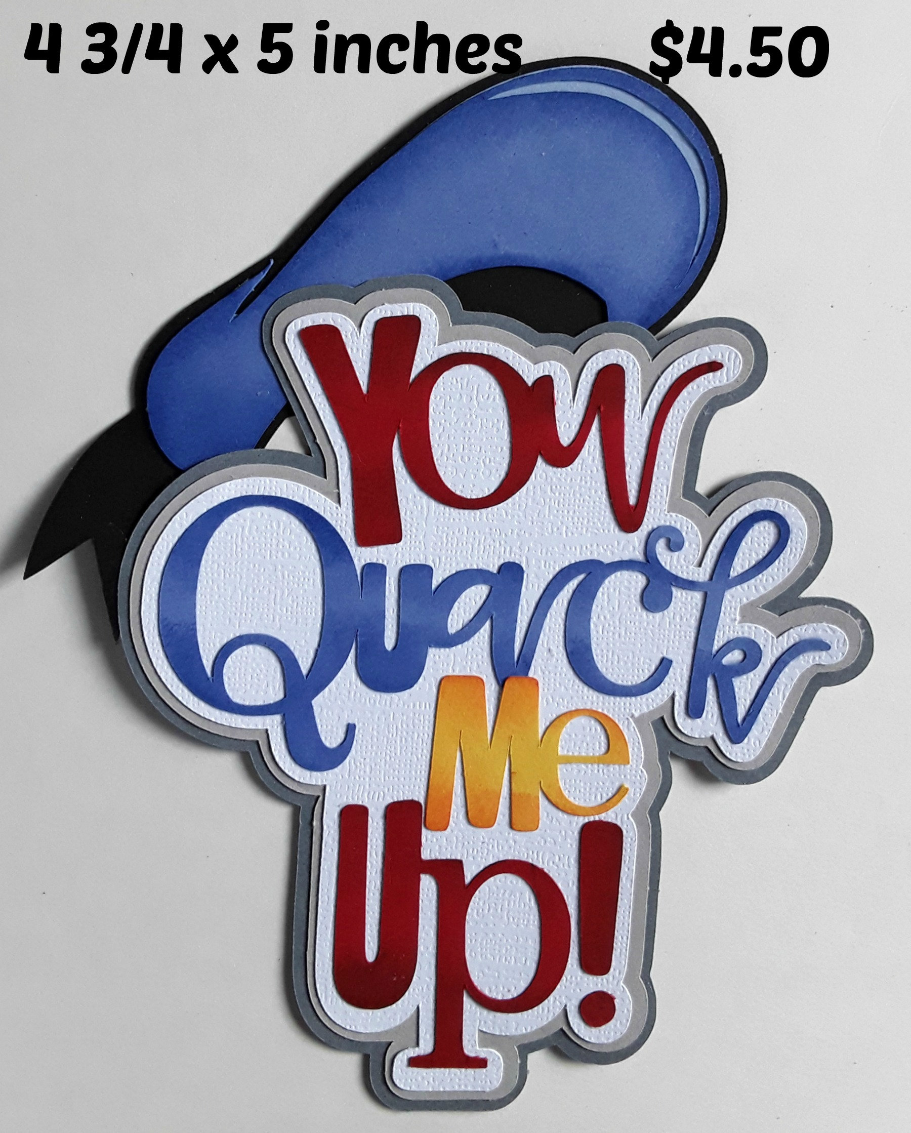 YOU QUACK Me UP Title Disney Boy Girl Paper Piecing 3D Die Cut - Etsy
