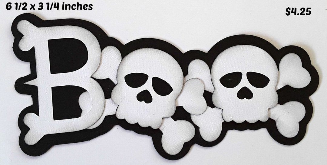 BOO TITLE With Skulls Halloween Boy Girl 3D Die Cut Paper Piecing for ...
