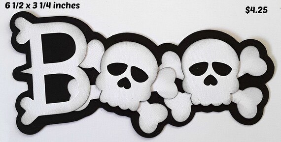 BOO TITLE With Skulls Halloween Boy Girl 3D Die Cut Paper | Etsy