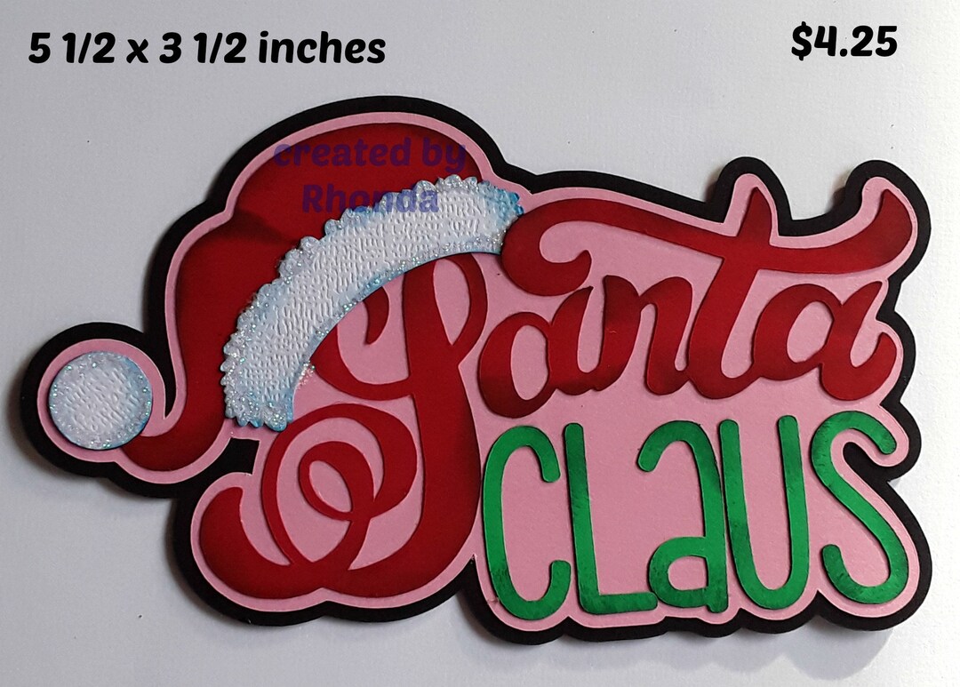 SANTA CLAUS TITLE Christmas Boy Girl Paper Piecing 3D Diecut for ...