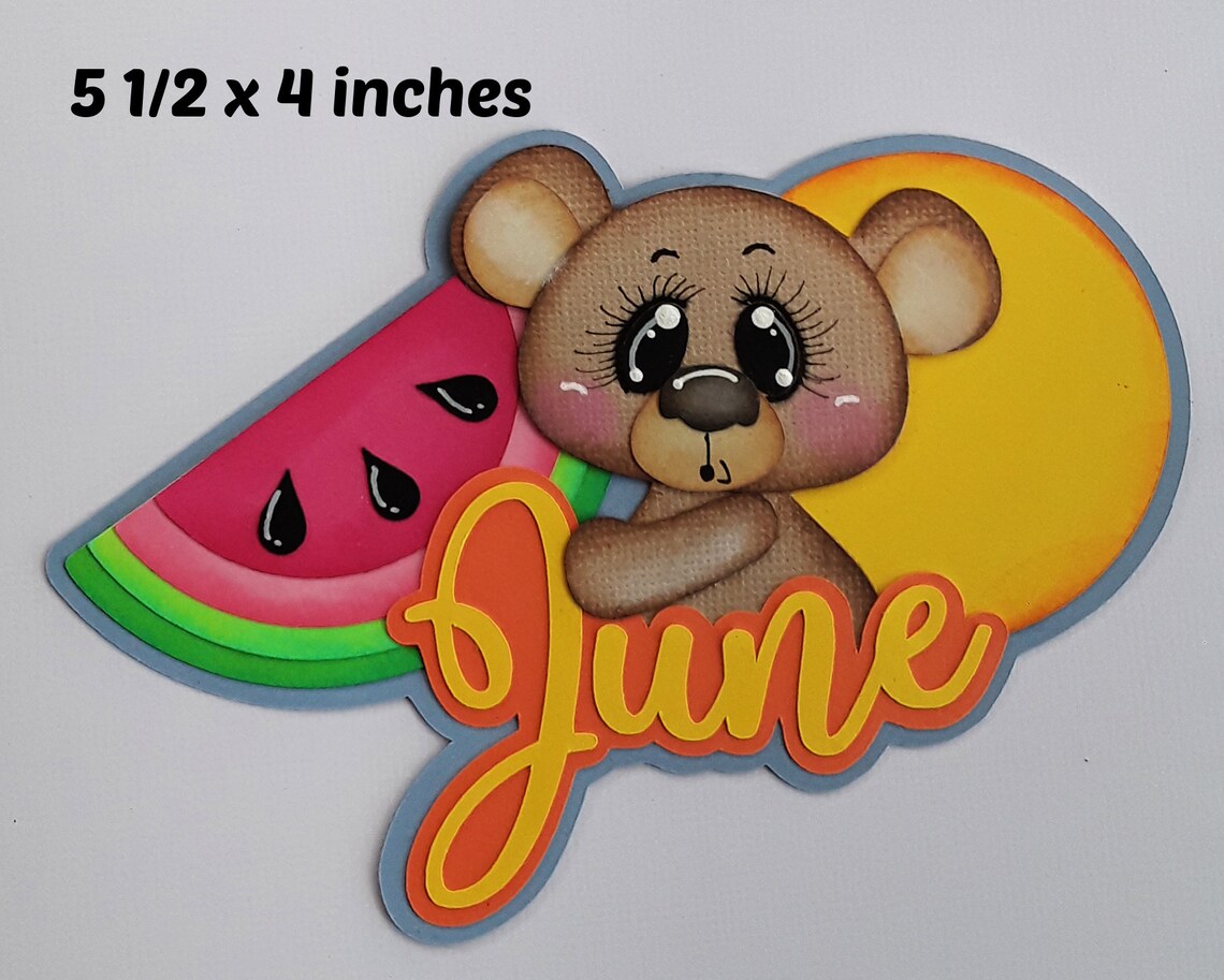 JUNE MONTH CALENDAR Title Paper Piecing 3D Die Cut for Premade - Etsy