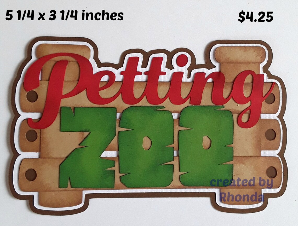 PETTING ZOO TITLE boy girl 3D die cut paper piecing for | Etsy