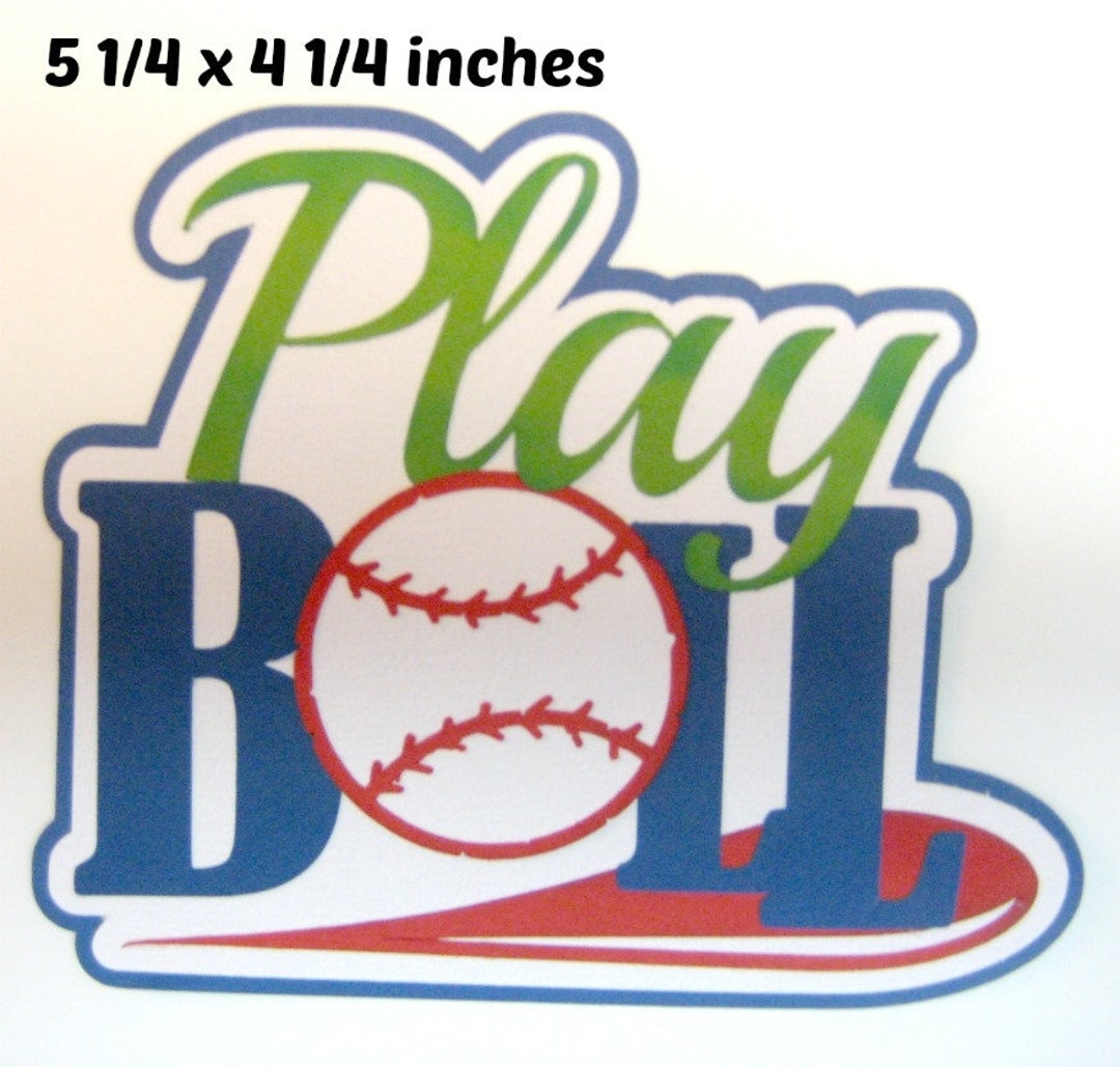 PLAY BALL Title Sports BASEBALL Boy Girl Paper Piecing Scrapbook Page ...