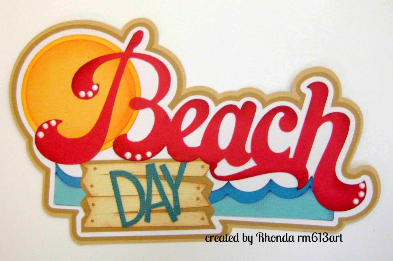 Beach Day Title for Premade Scrapbook Page Rhonda Rm613art - Etsy