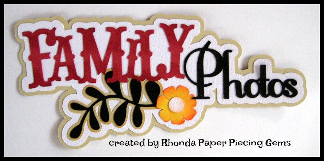Family Photo's Title Paper Piecing for Premade Scrapbook Page Album or ...