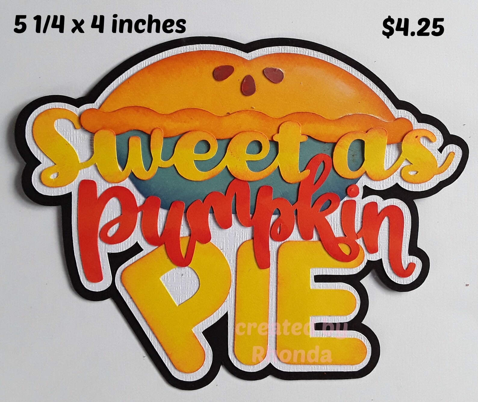 SWEET as PUMPKIN PIE Title Thanksgiving Paper Piecing 3D | Etsy