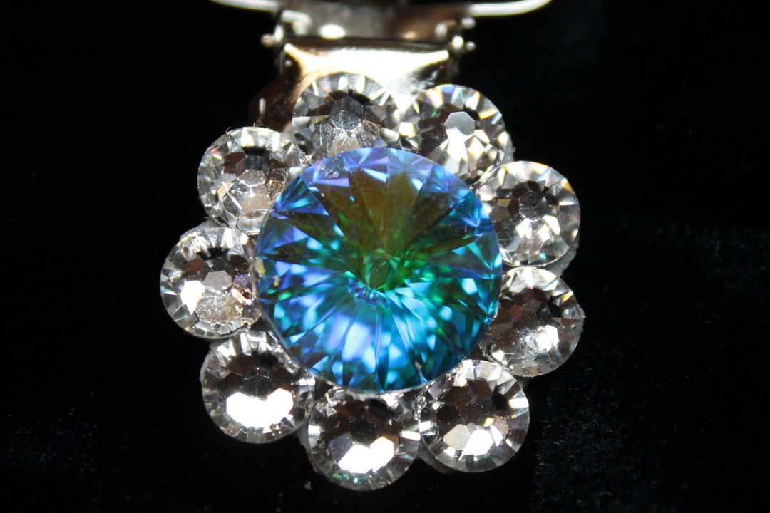Irish Dance Card Clip - AB Rivoli With Clear Swarovski Crystals - Etsy