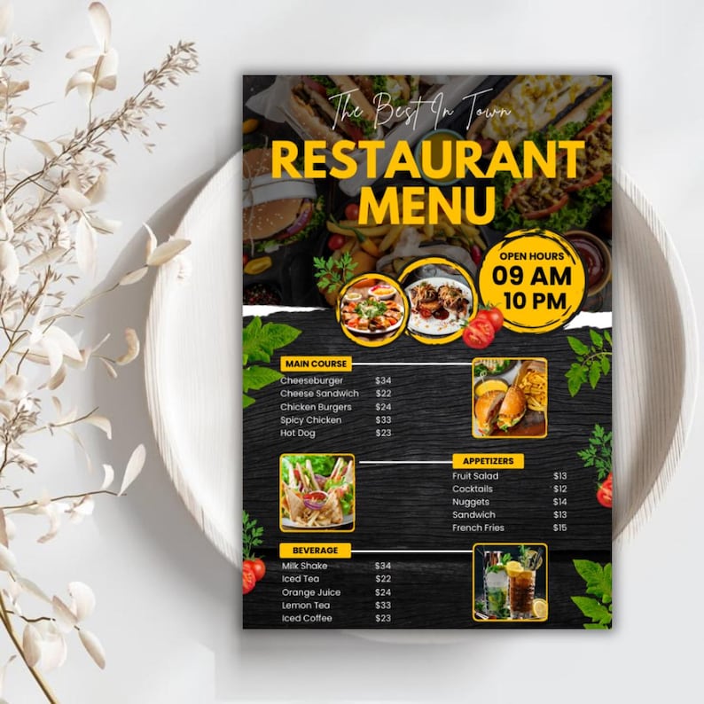Food Menu Template, BBQ Menu Template, Restaurant Food Menu Template ...