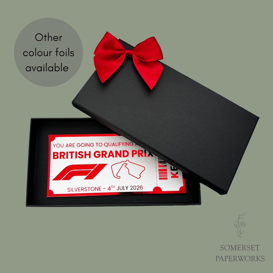 Foiled Surprise F1 Ticket: Various Foil Colours Available - Etsy UK