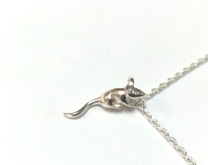 Silver Miniature Sleeping Mouse - Animal Sculpture Mouse - Collectible ...