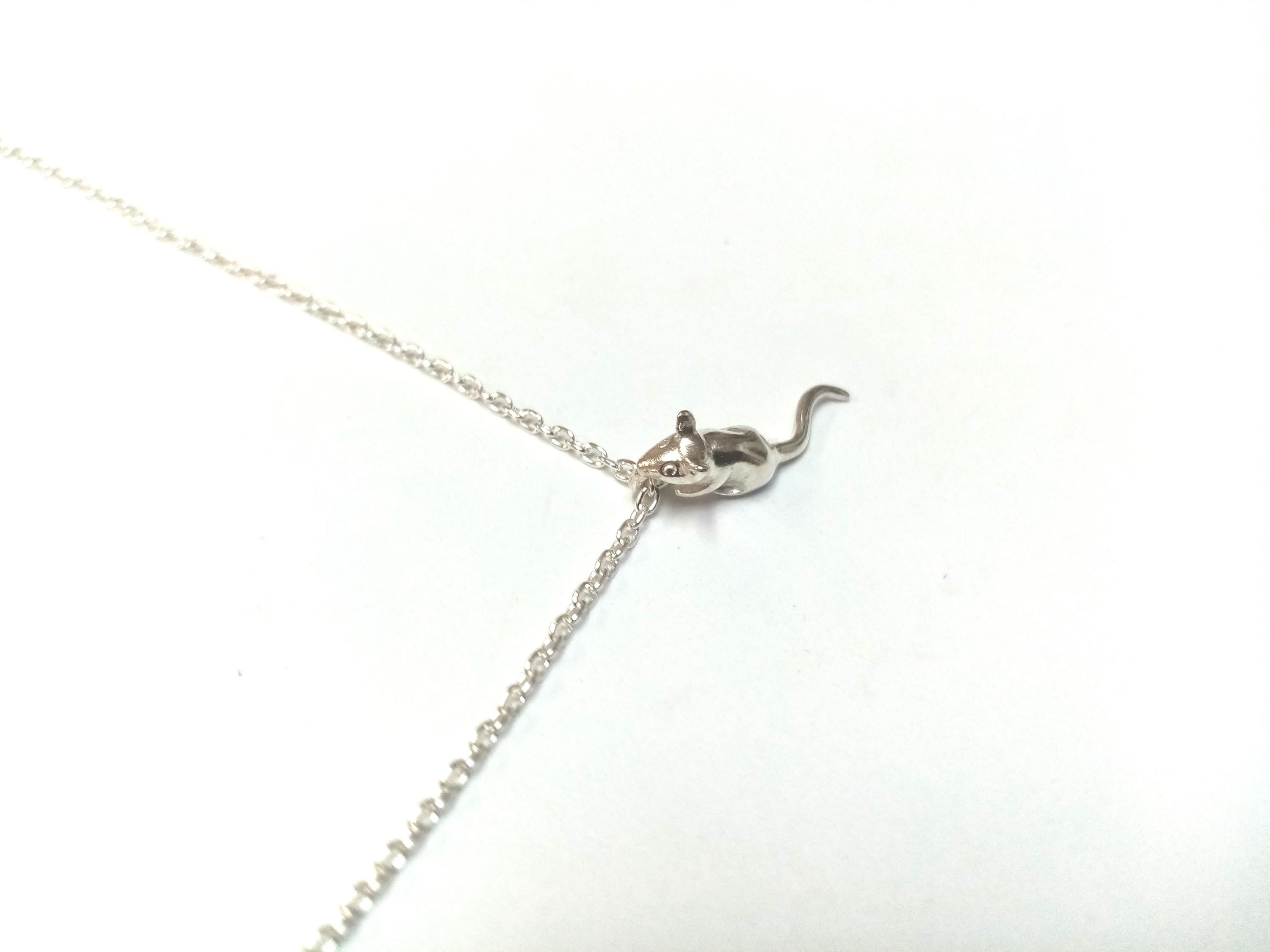 Little Mouse Silver Pendant - Etsy