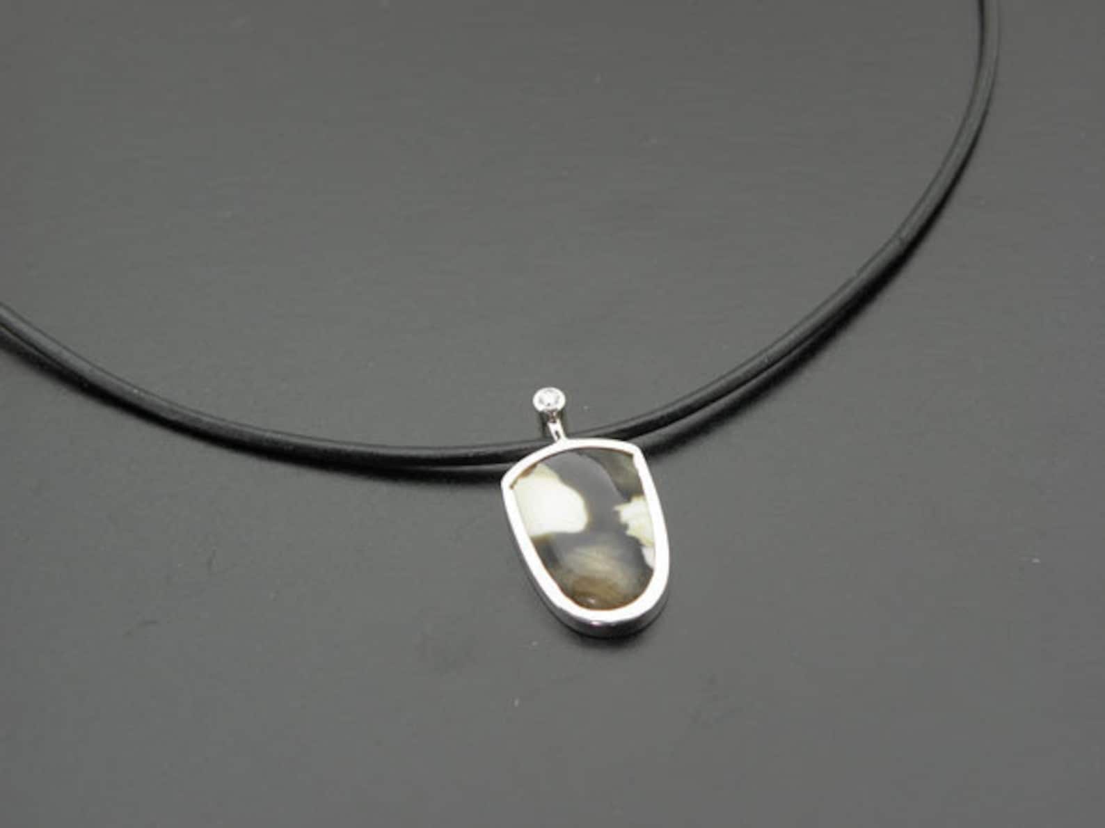 Jasper Diamond Pendant in Silver - Etsy