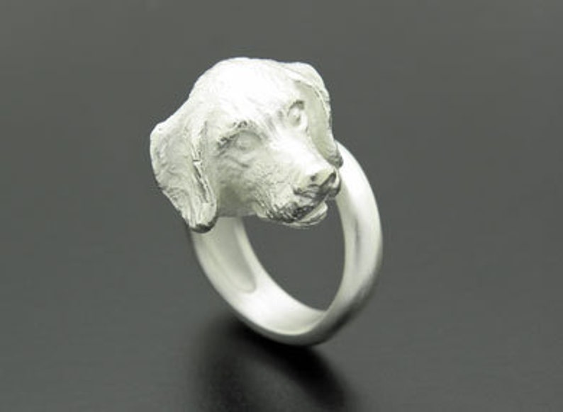 Big Silver Ring Beagle Dog - Etsy