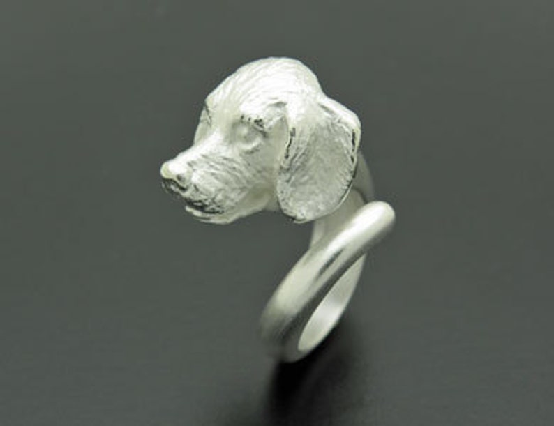 Big Silver Ring Beagle Dog - Etsy