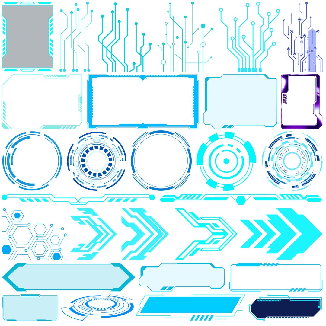 Cyberpunk Technology SVG Bundle, Sci-fi Tech Clipart (digital Download ...