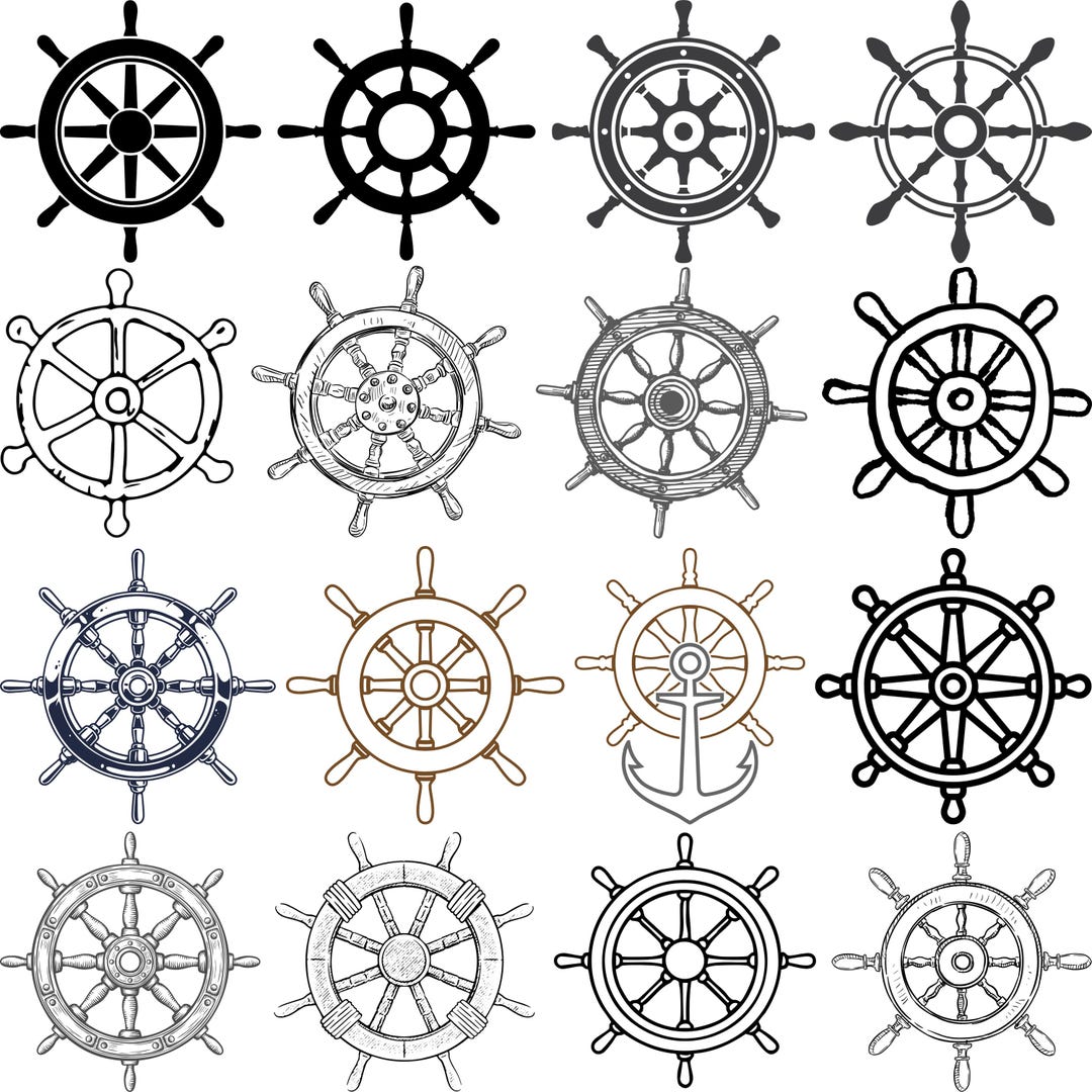 Nautical Ships Wheel SVG Bundle: Anchor Designs, Cricut Cut Files ...