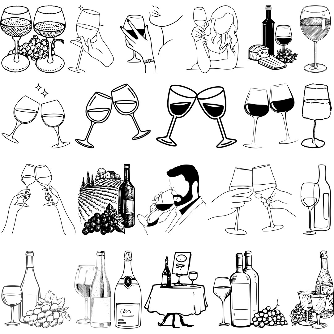 Wine SVG Bundle: Wine Lover Cut Files (digital Download) - Etsy