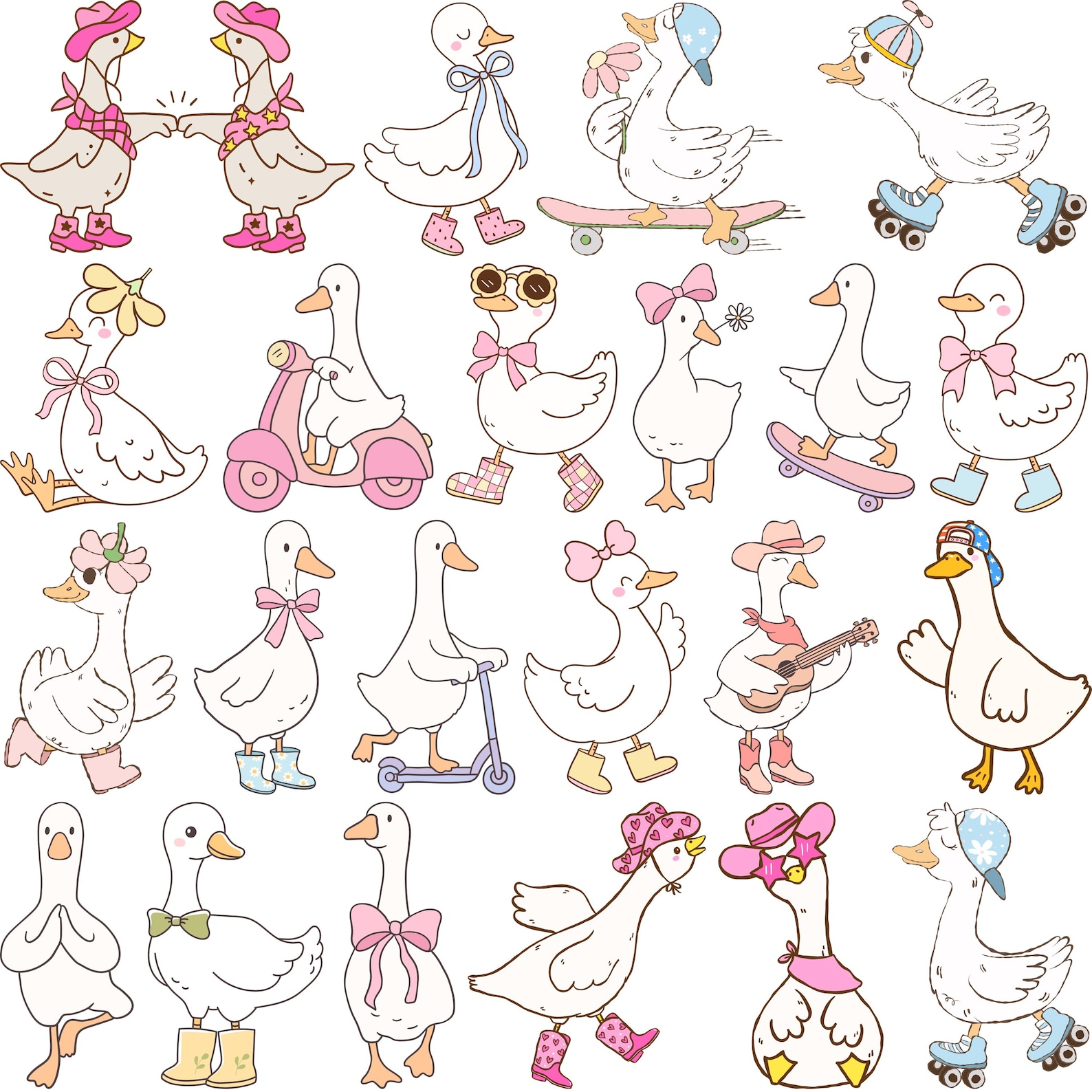 Silly Goose Doodles SVG Bundle: Spring & Party Clipart (digital ...