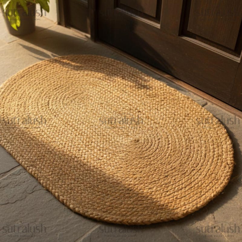 Jute Oval Door Mat - Etsy