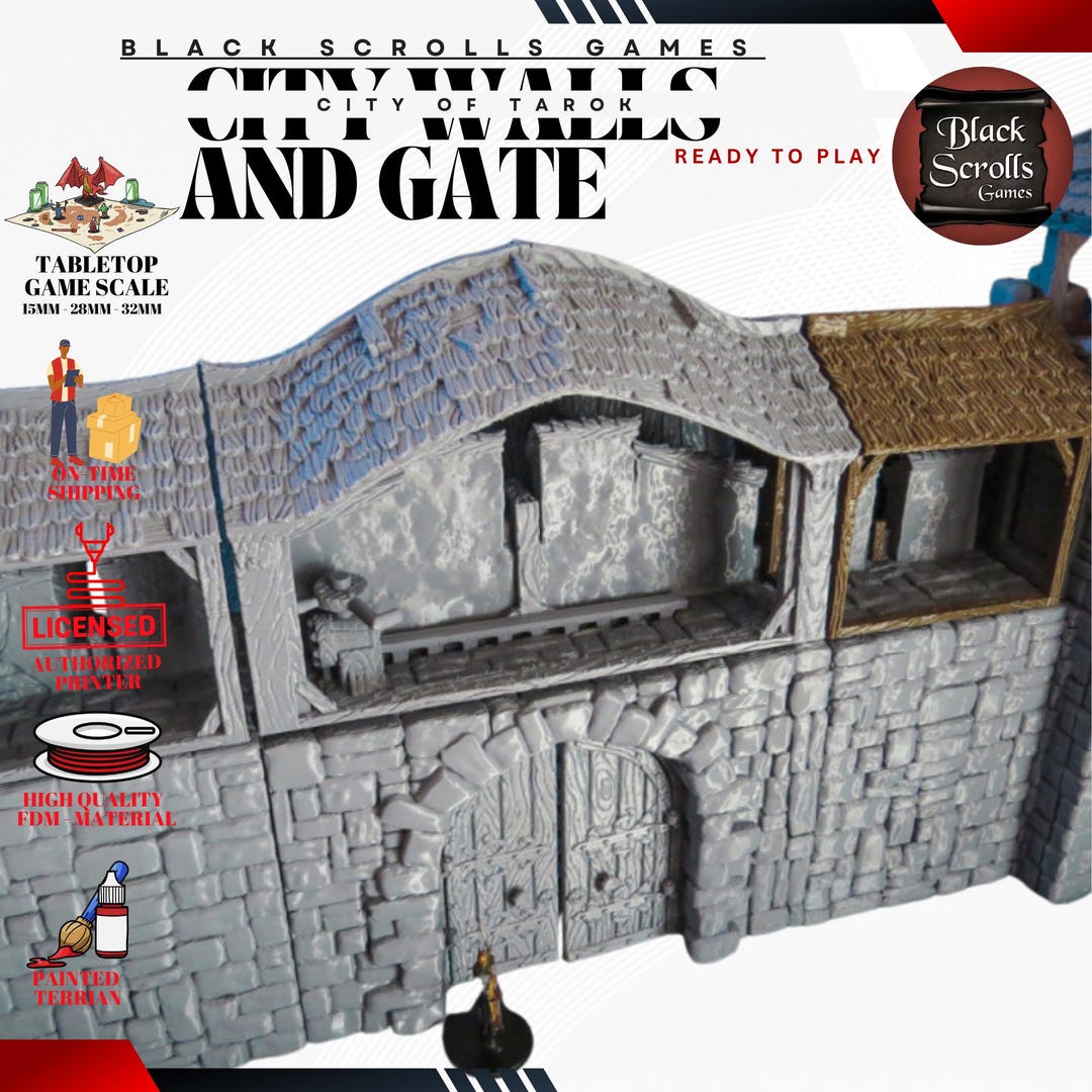 City Wall and Gate / City of Tarok / Fantasy / Wargaming / Tabletop ...