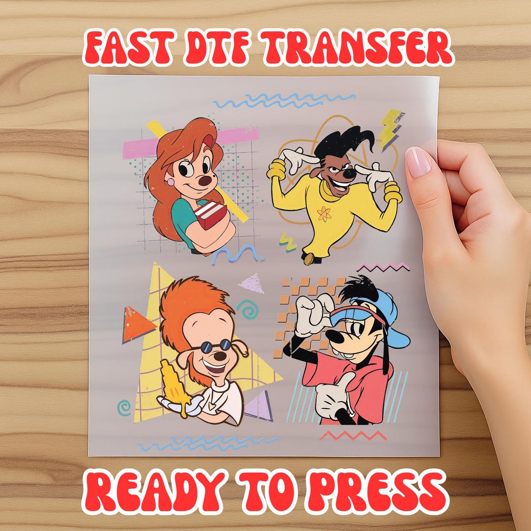 Retro 90s Disney Vintage A Goofy Movie Characters Dtf,goofy Max Roxanne ...