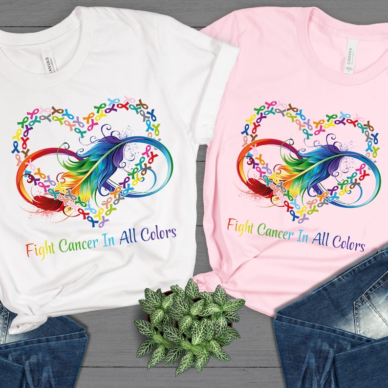 Fight Cancer in All Colors Sweatshirt, Multicolored Ribbon, Cancer ...