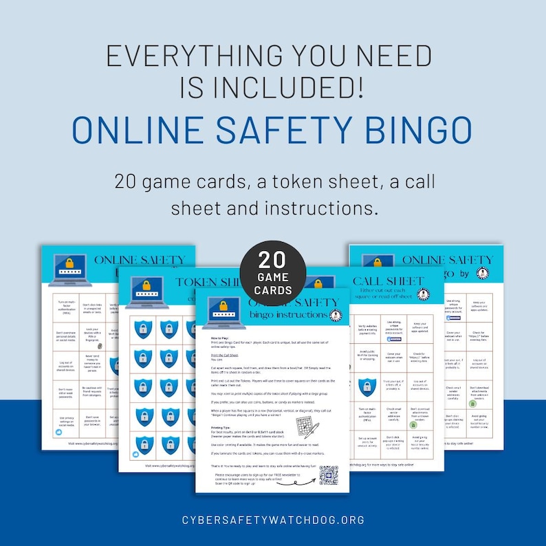 Online Safety Bingo Printable | Cybersecurity Awareness Game | Internet ...