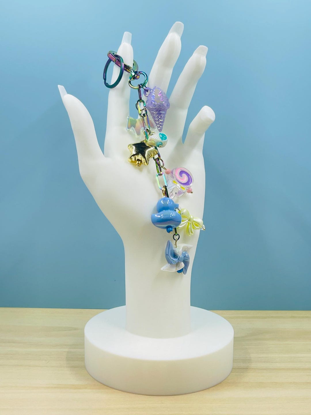 Blue Pinwheel Bag Charm #38 - Etsy