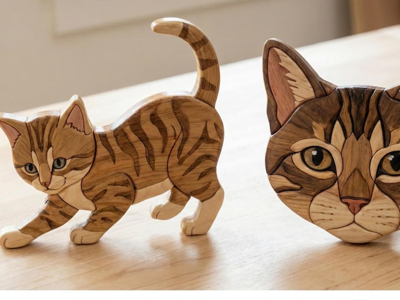 Cat Intarsia Pattern Pack of 4– Scroll Saw Woodworking Templates (PDF ...