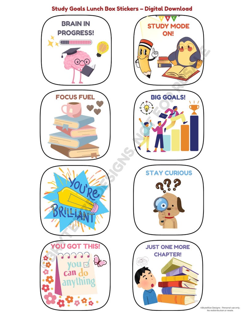 Printable Lunch Box Stickers for Kids | Funny • Motivational • School ...