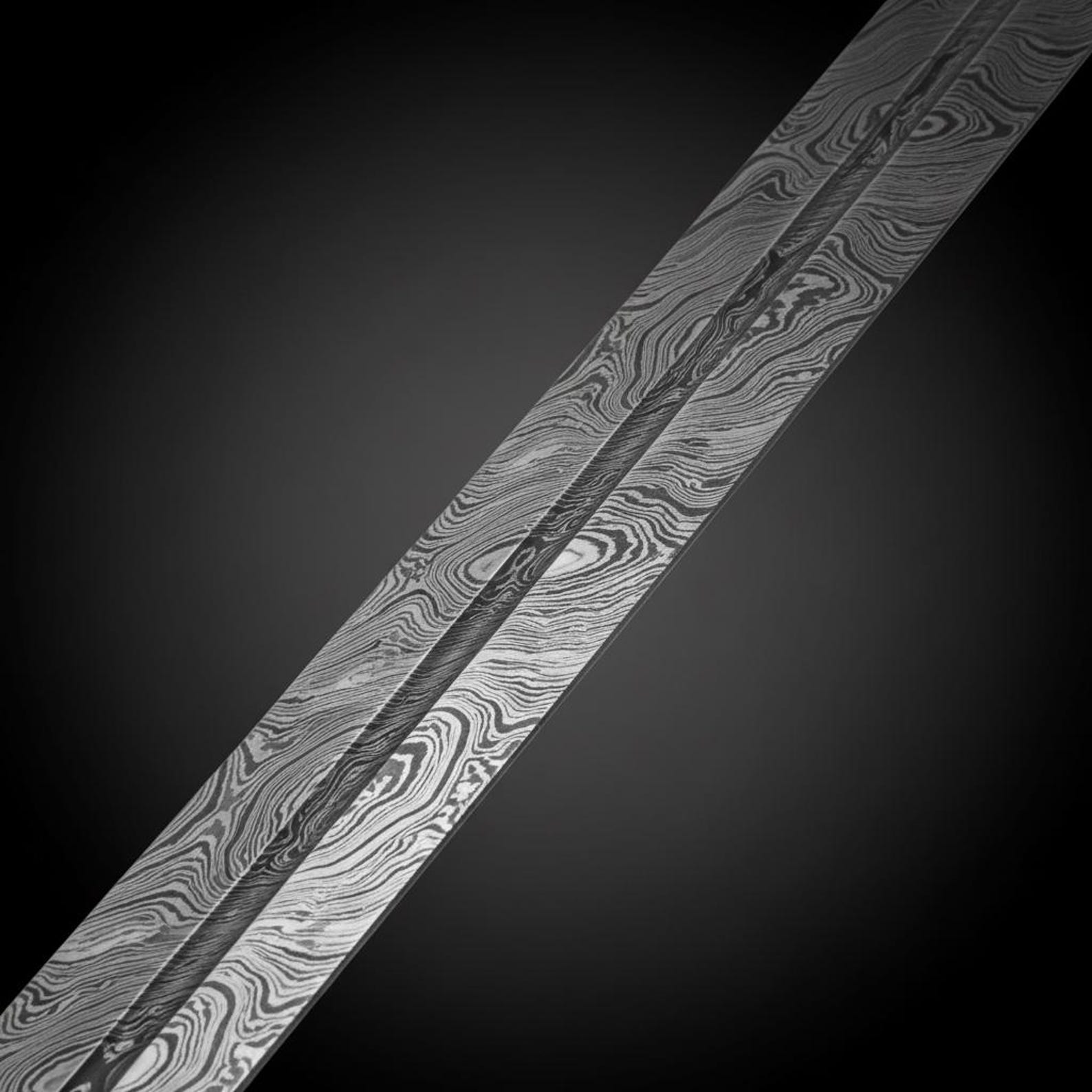 Handcrafted Damascus Steel Fantasy Sword With Brass Guard - Etsy