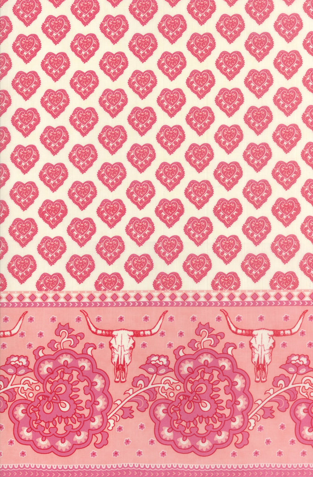 Spellbound Skull Double Border in Soul Pink, Urban Chiks, 100% Cotton ...